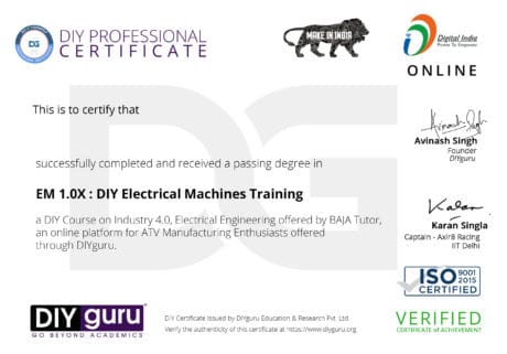 Electrical Machine Certificate - E-Mobility Institute